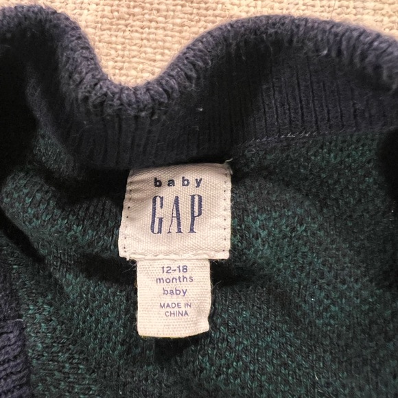 GAP | Shirts & Tops | Baby Gap Plaid Sweater Baby Boy Bluegreen 218 Month Holiday Christmas ...